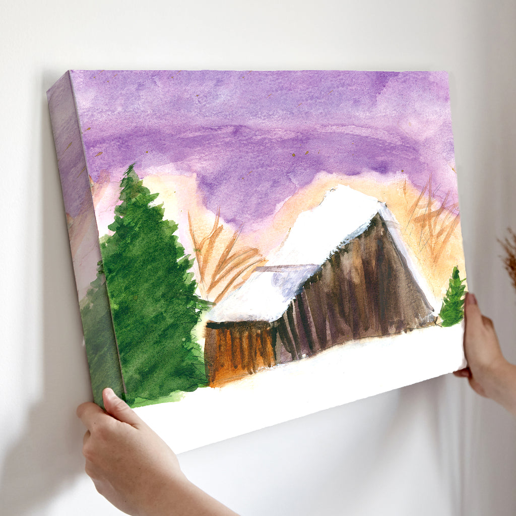 Wrapped Canvas – Plum Print