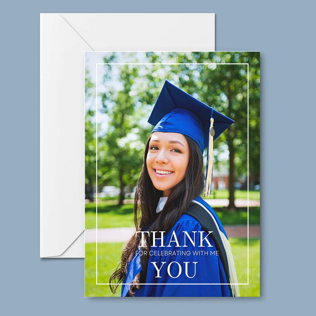 Graduation Thank You Flat Cards – Plum Print